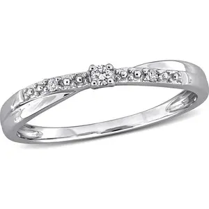 JULIANNA B. Diamond And Beaded Crossover Engagement Ring