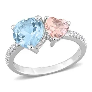 JULIANNA B. Morganite And Diamond Two-stone Heart Ring - Topaz