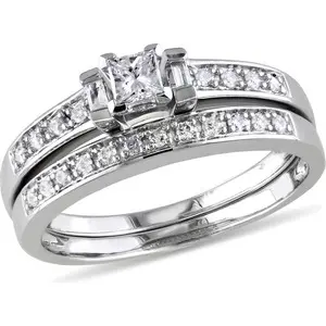 JULIANNA B. Diamond Multi-shape Bridal Ring Set - Sterling Silver