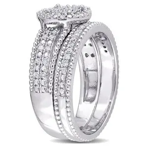 JULIANNA B. Diamond Cluster Bridal Ring Set
