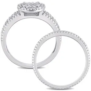 JULIANNA B. Diamond Cluster Bridal Ring Set