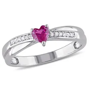 JULIANNA B. Created Ruby And Diamond Heart Ring
