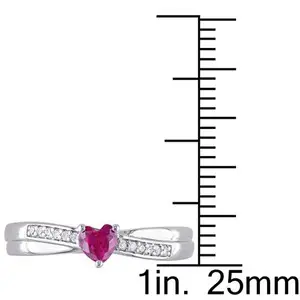 JULIANNA B. Created Ruby And Diamond Heart Ring