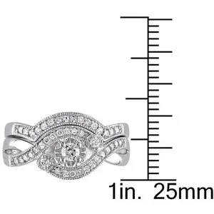 JULIANNA B. Diamond Crossover Bridal Ring Set