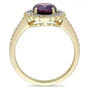 JULIANNA B. Gemstone And Diamond Halo Ring - Garnet