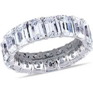 JULIANNA B. Cubic Zirconia Emerald-cut Eternity Ring - Sterling Silver