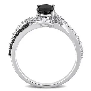 JULIANNA B. Created White Sapphire And Black Swirl Ring