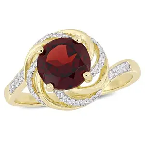 JULIANNA B. White Topaz And Diamond Swirl Ring - Garnet