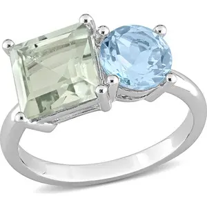 JULIANNA B. Sterling Silver Ring With Topaz And Quartz - Green Quartz