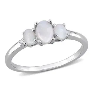 JULIANNA B. 10k White Gold And Diamond Ring - Opal