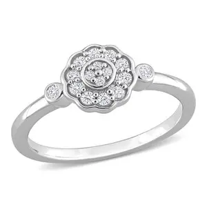 JULIANNA B. Diamond Flower Ring - Sterling Silver