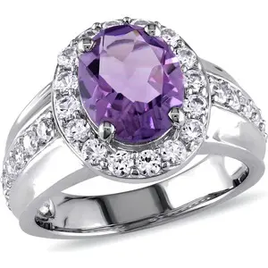JULIANNA B. And Created White Sapphire Halo Ring - Amethyst