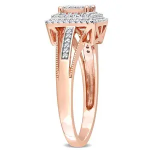 JULIANNA B. Diamond Cluster Square Split Shank Ring 10k