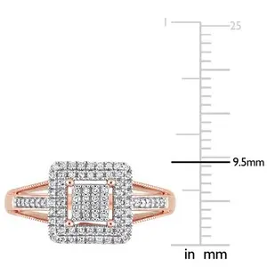 JULIANNA B. Diamond Cluster Square Split Shank Ring 10k