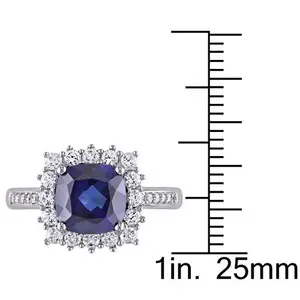 JULIANNA B. Created Sapphire And Diamond Halo Ring