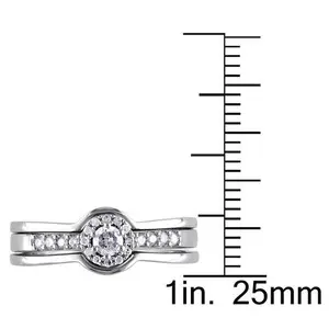 JULIANNA B. Diamond Halo 3-piece Bridal Ring Set