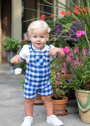 FLORENCE EISEMAN Plaid Seersucker Shortall With Front Pocket