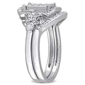 JULIANNA B. Diamond Cluster Halo Bridal Ring Set