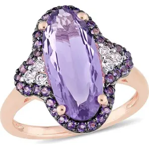 JULIANNA B. White Topaz Halo Ring - Amethyst