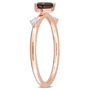 JULIANNA B. 10k Rose Gold And White Topaz Stackable Ring