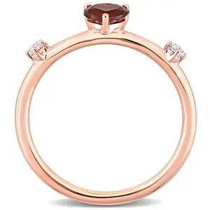 JULIANNA B. 10k Rose Gold And White Topaz Stackable Ring