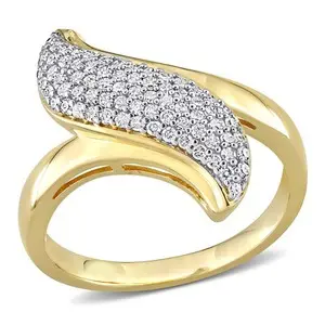 JULIANNA B. Diamond Swirl Ring Yellow-plated Silver