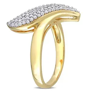 JULIANNA B. Diamond Swirl Ring Yellow-plated Silver