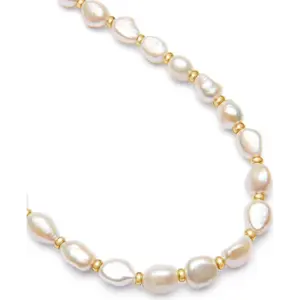 NIALAYA Baroque Pearl Necklace - White Pearl/gold