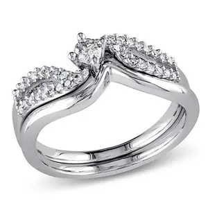 JULIANNA B. Diamond Bridal Ring Set - Sterling Silver