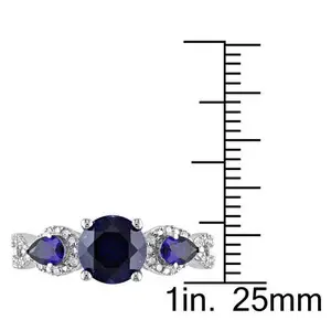 JULIANNA B. Gemstone And Diamond Sterling Silver Ring - Lab-created Sapphire