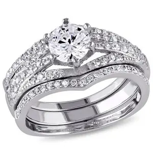 JULIANNA B. Cubic Zirconia Bridal Ring Set - Sterling Silver