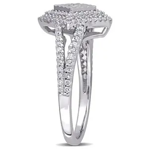 JULIANNA B. Diamond Halo Split Shank Ring