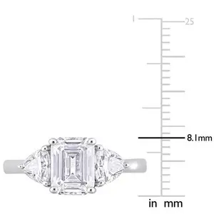 JULIANNA B. Moissanite Emerald 3-stone Ring