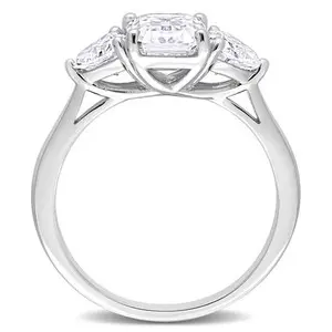 JULIANNA B. Moissanite Emerald 3-stone Ring