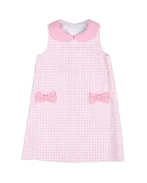FLORENCE EISEMAN Houndstooth Twill A-line Dress With Bow Pockets