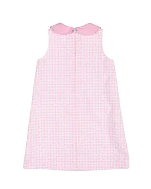 FLORENCE EISEMAN Houndstooth Twill A-line Dress With Bow Pockets