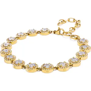 NIALAYA Clear Gemstone Link Bracelet - Clear/gold
