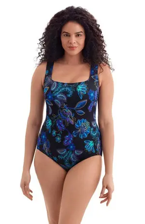 LONGITUDE Extra Long Torso Butterfly Back One-piece Swimsuit