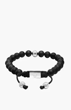 NIALAYA JEWELRY Onyx And Sterling Silver Beaded Bracelet