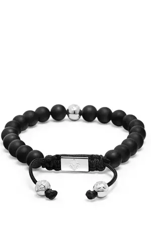 NIALAYA Onyx And Sterling Silver Beaded Bracelet - Matte Black Onyx
