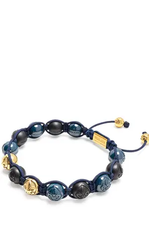 NIALAYA Beaded Bracelet With Gold And Ceramic Accents