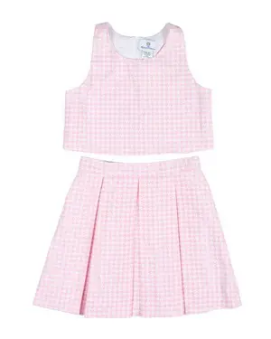 FLORENCE EISEMAN Houndstooth Top And Pleated Skirt Set