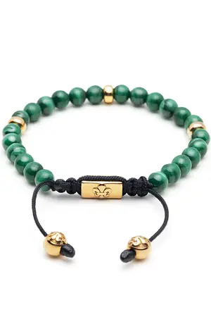 NIALAYA Malachite Gold Beaded Bracelet - Malachite/gold