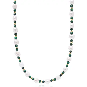 NIALAYA Kauai Pearl Choker - White/green