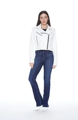 BLUE REVIVAL Faux Leather Biker Jacket