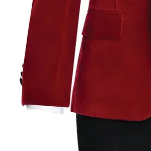 MOUSTACHE Velvet Suit With Peak Lapel - Red