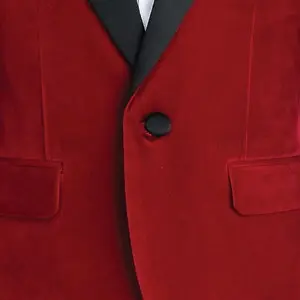 MOUSTACHE Velvet Suit With Peak Lapel - Red