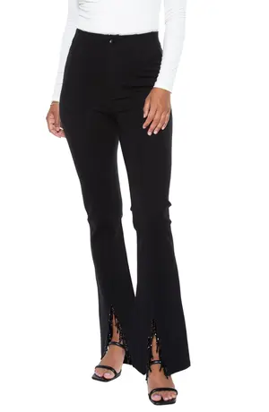 BLUE REVIVAL Ooh La La Ponte Bootcut Pants With Beading