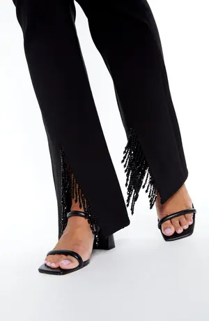 BLUE REVIVAL Ooh La La Ponte Bootcut Pants With Beading