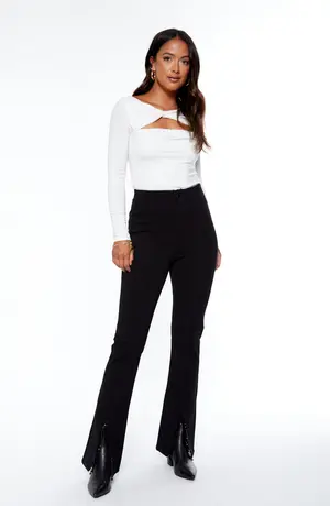 BLUE REVIVAL Ooh La La Ponte Bootcut Pants With Beading